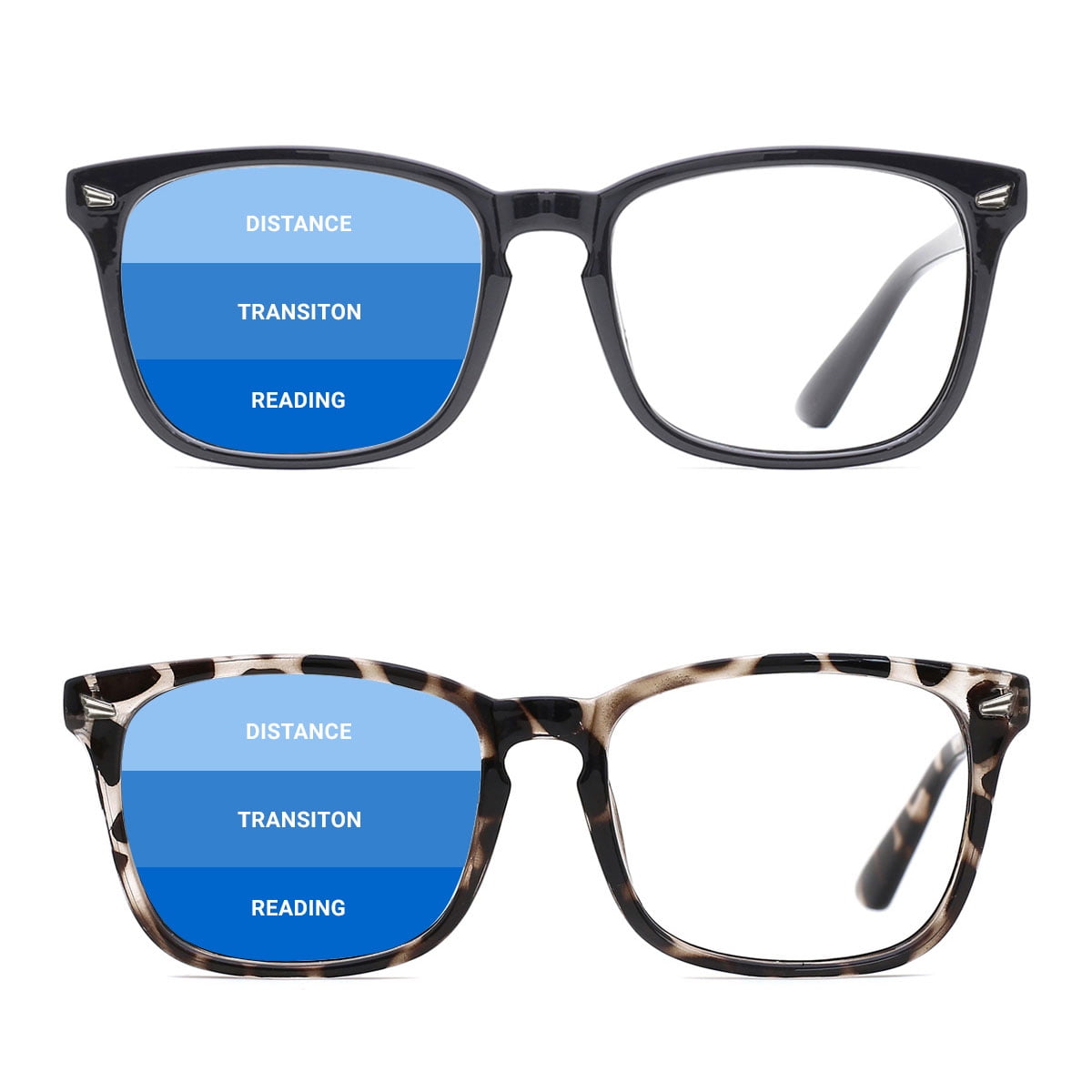 TIJN Rectangle Reading Glasses Progressive Multifocal Eyeglasses ...