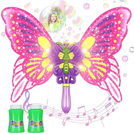 Toddler Bubble Machine Wand Kids Girls Butterfly Bubble Blower with ...