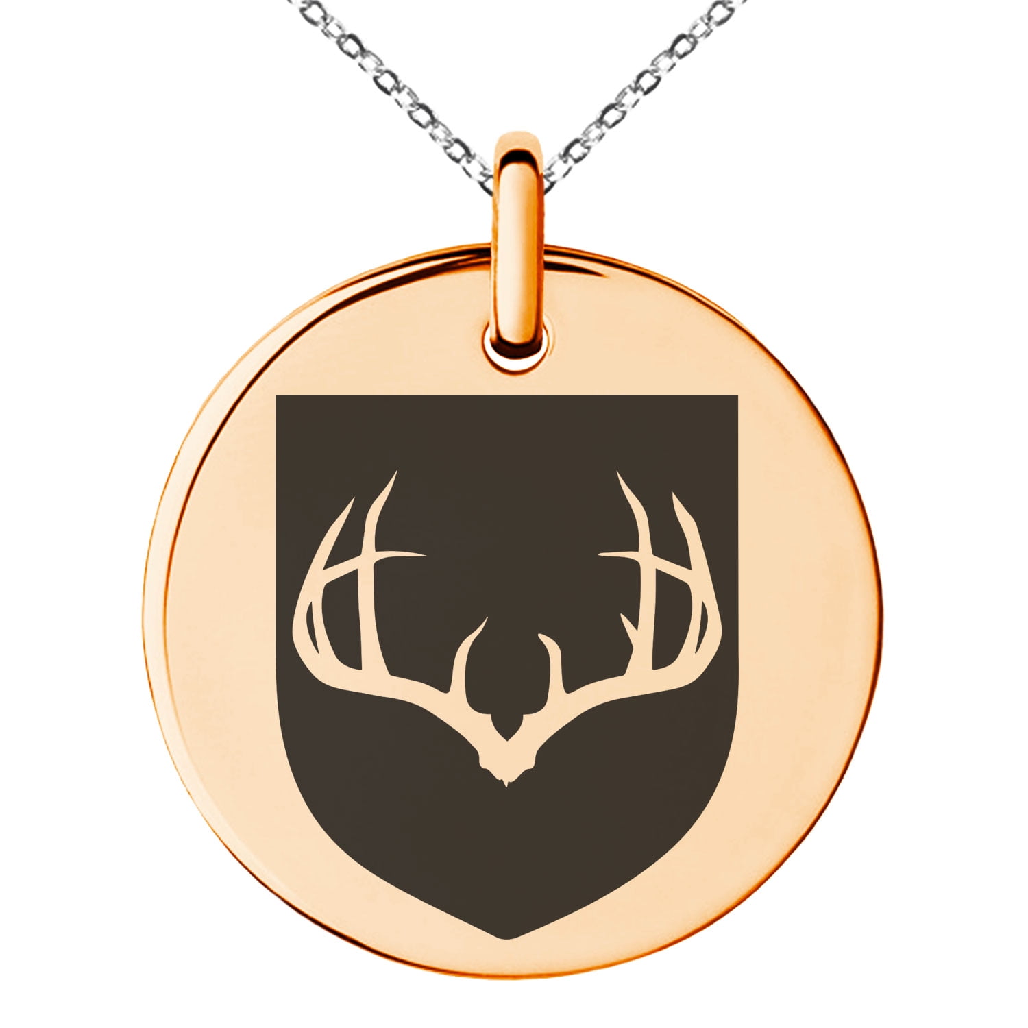 Stainless Steel Antlers Fortitude Coat of Arms Shield Engraved Small ...