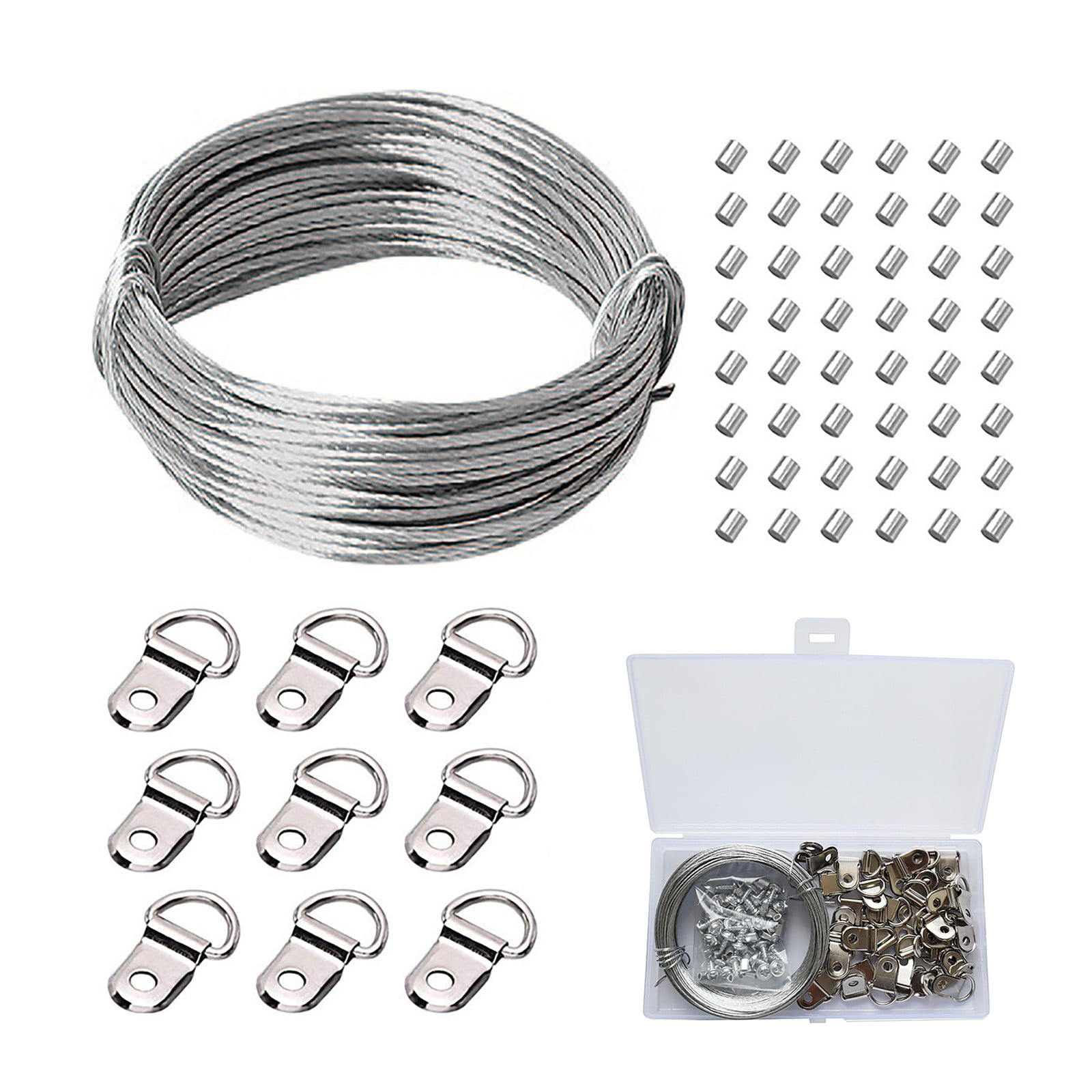 Riche Heavy Duty Picture Hanging Kit With 131 D Hooks And 30m Wire For Artwork And Wall Photos Frame Hanging Supplies For Home Décor 131pcs 15x7cm