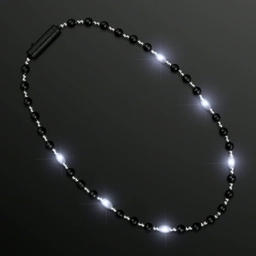 Fancy FlashingBlinkyLights Mardi Gras Beaded Party Necklace with LEDs ...