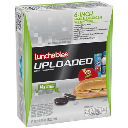 Oscar Mayer Lunchables Uploaded 6-inch Ham & American Sub Sandwich, 5.0 ...