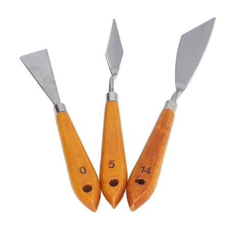 Palette Knife Paint Spatula, Birch Stainless Steel Oil Painting Spatula ...