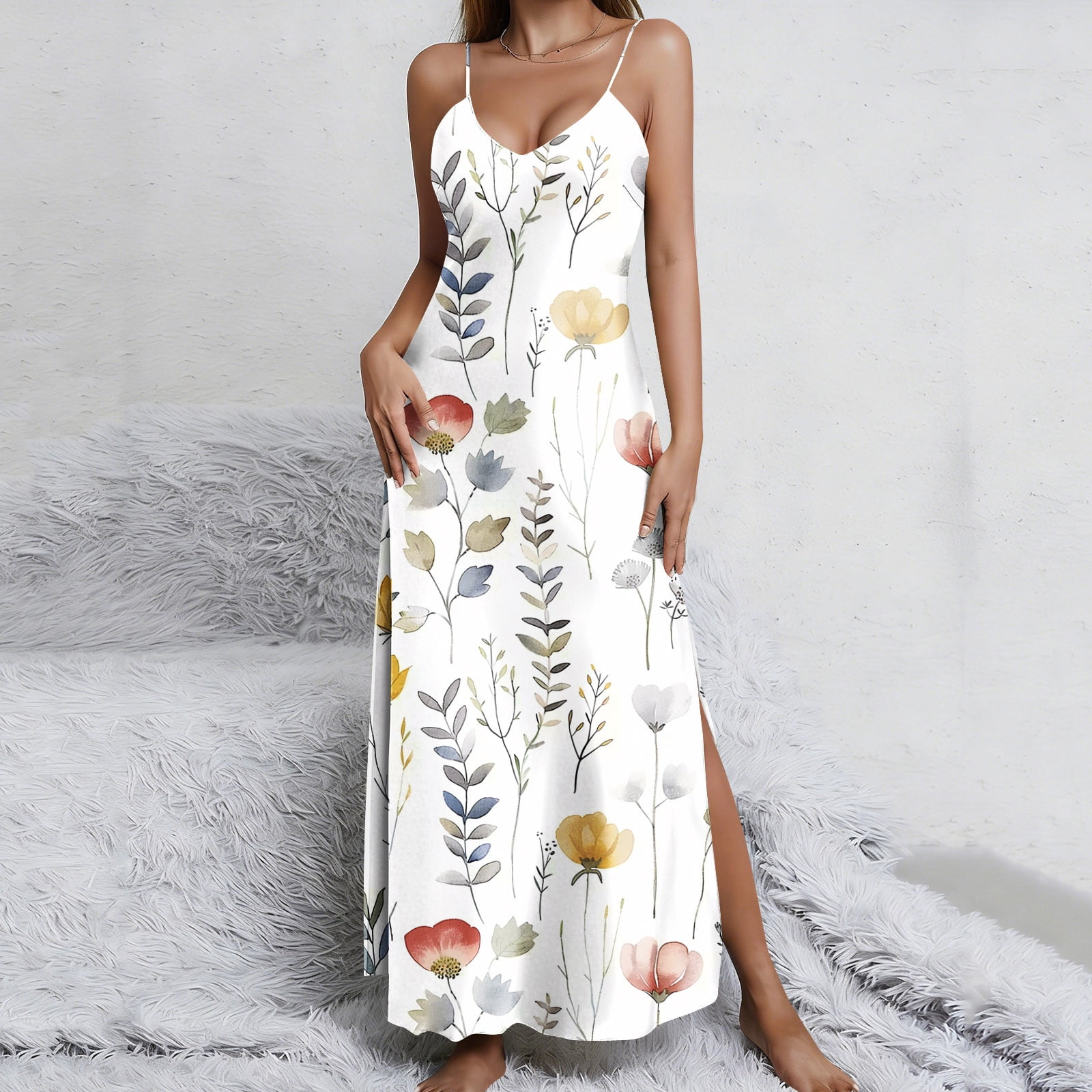 Click here for Uootdi Casual Satin Dresses For Women Floral Print... prices