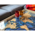 World Map Coffee Table with Ocean Bathymetric Layers - 24x36" - Walmart.com