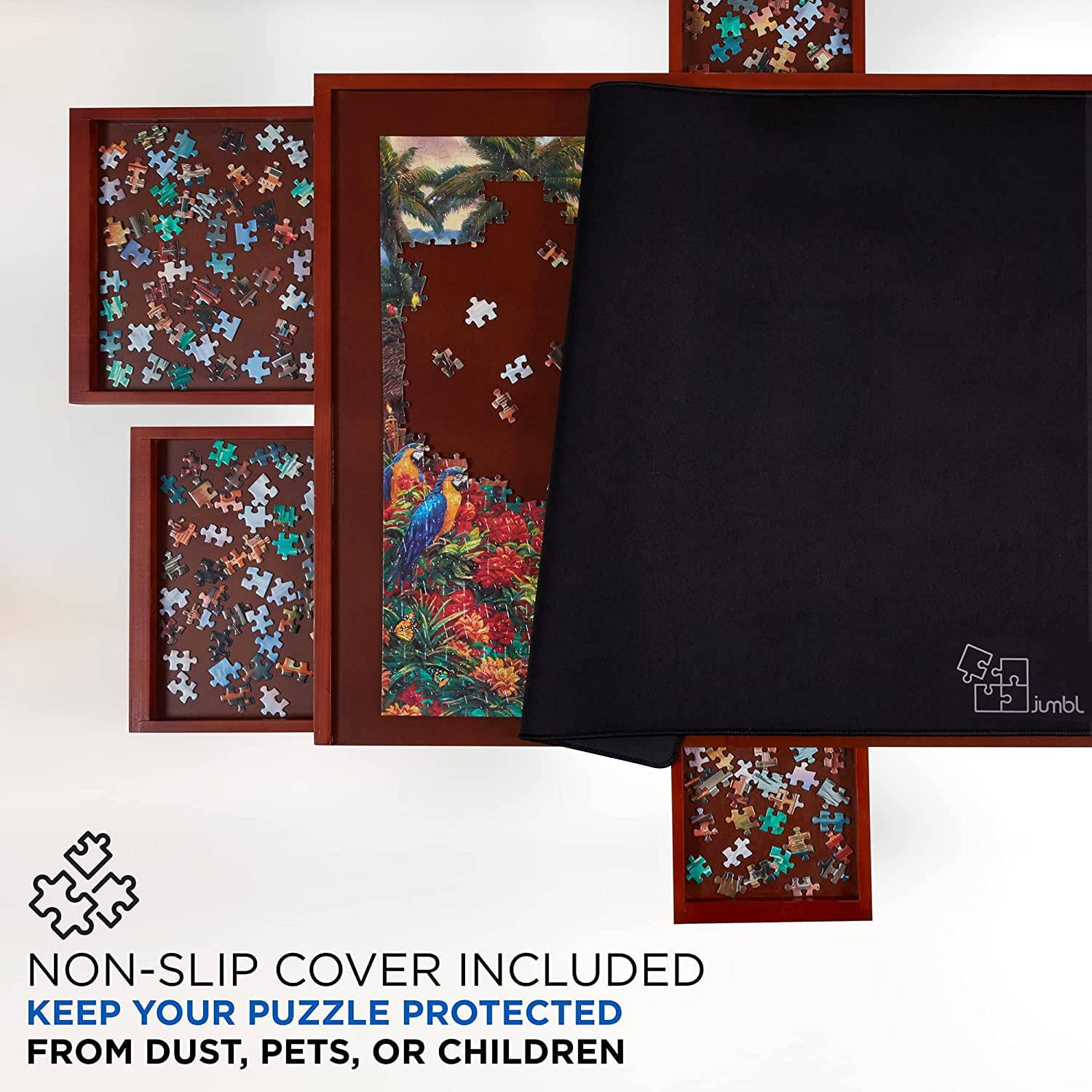 Buy Jumbl 1000 Piece Puzzle Board Rack w/Mat, 23” x 31” Wooden Jigsaw ...