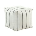 Modern Square Pouf In , Non-slip, 300lbs Weight Limit, And Black Stripe ...