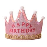 Glittery Pink Happy Birthday Light up Tiara Crown, Felt, Way to ...