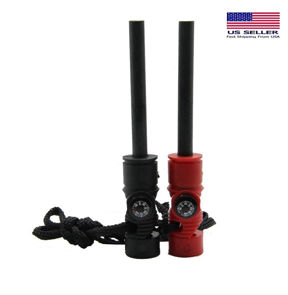 Flintsupplystore, 4 in 1 Outdoor Survival Flint Fire Starter Magnesium ...