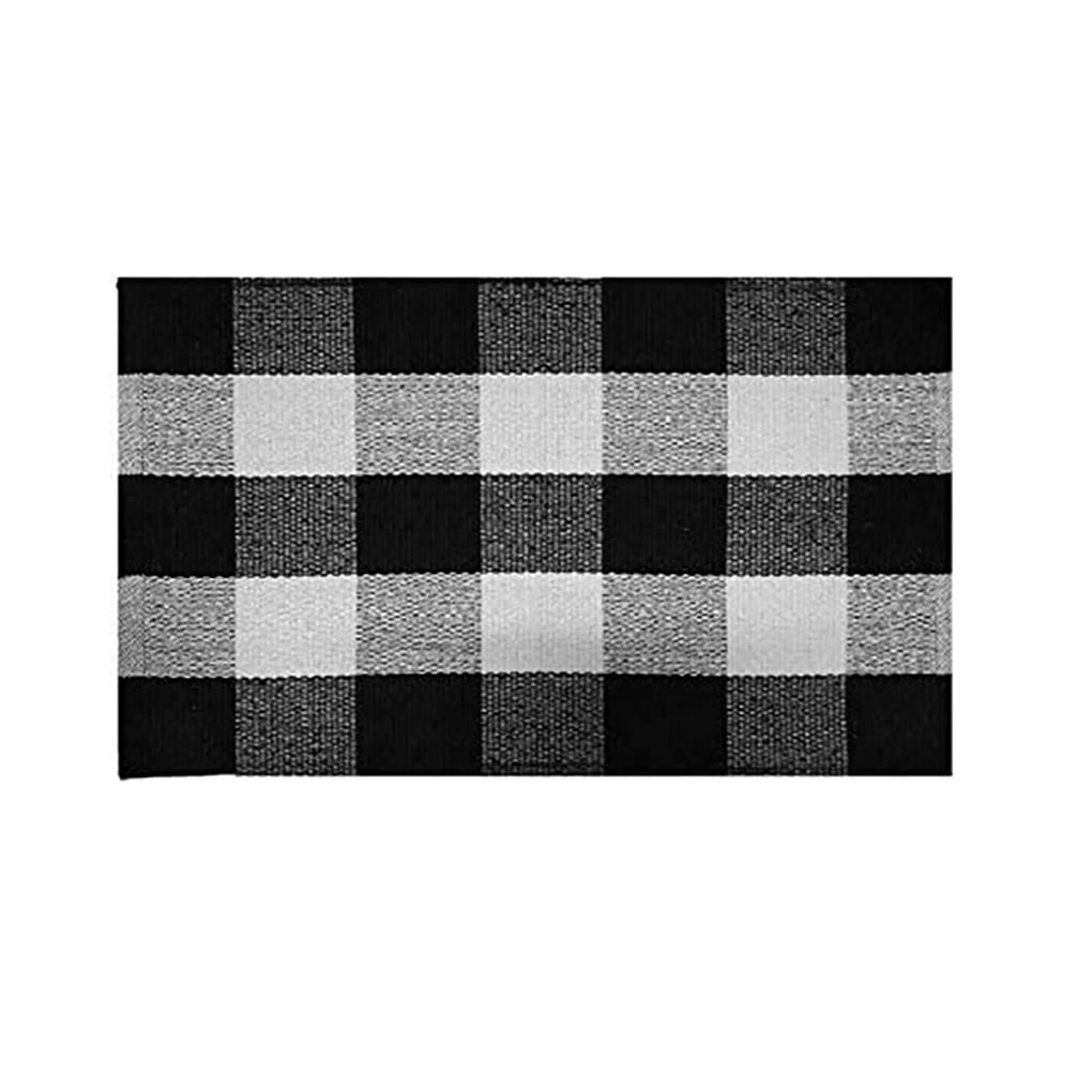 SANAG Plaid Outdoor Rug For Front Porch/Kitchen/Laundry Room Welcome ...