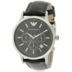 Emporio Armani Men's Chronograph Classic Black Leather Strap Analog ...
