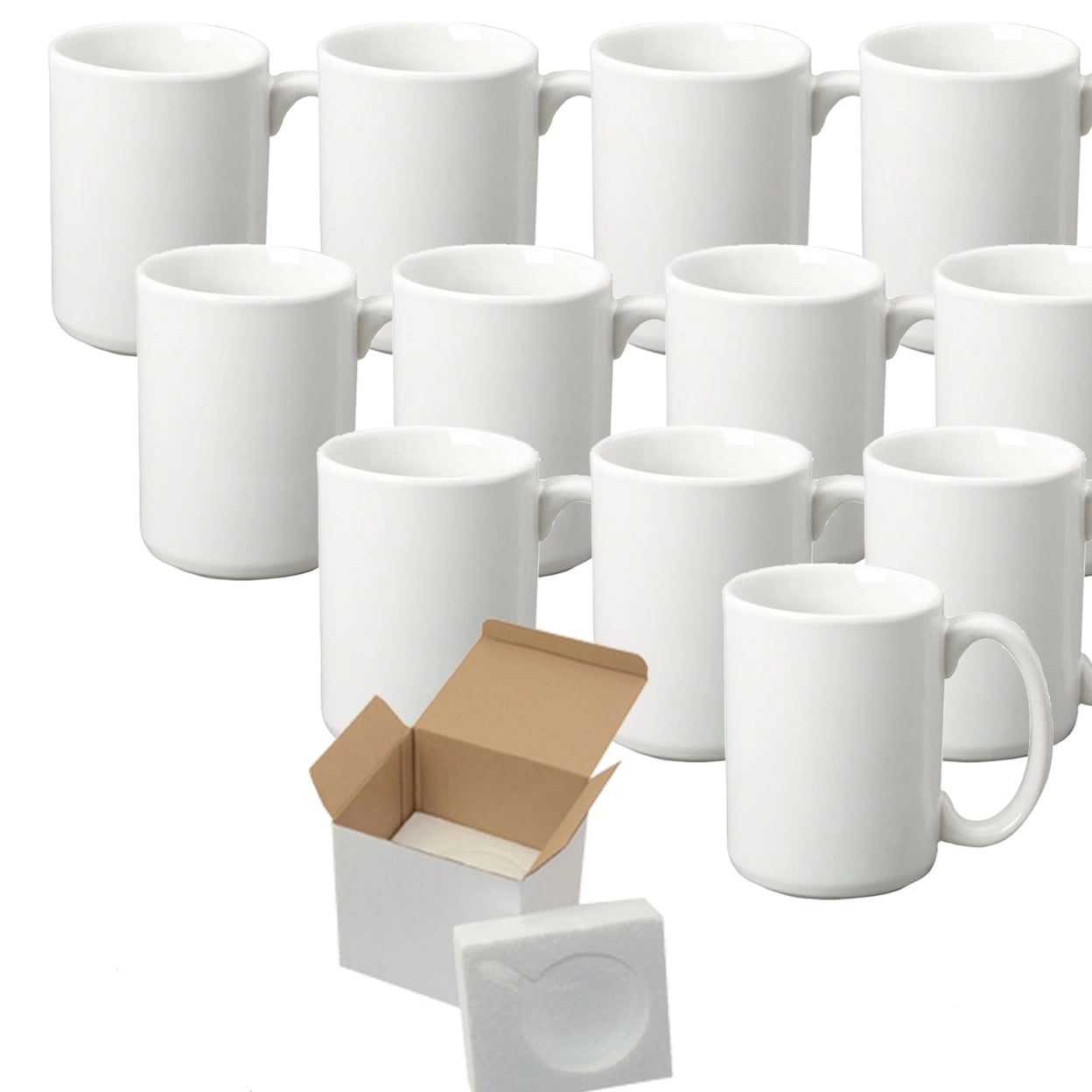 MUGSIE Case of 12 15oz Sublimation Mugs With Gift Mug Box. Mugs ...