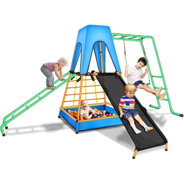Gorilla Playsets Empire Extreme Wooden Swing Set with Monkey Bars ...