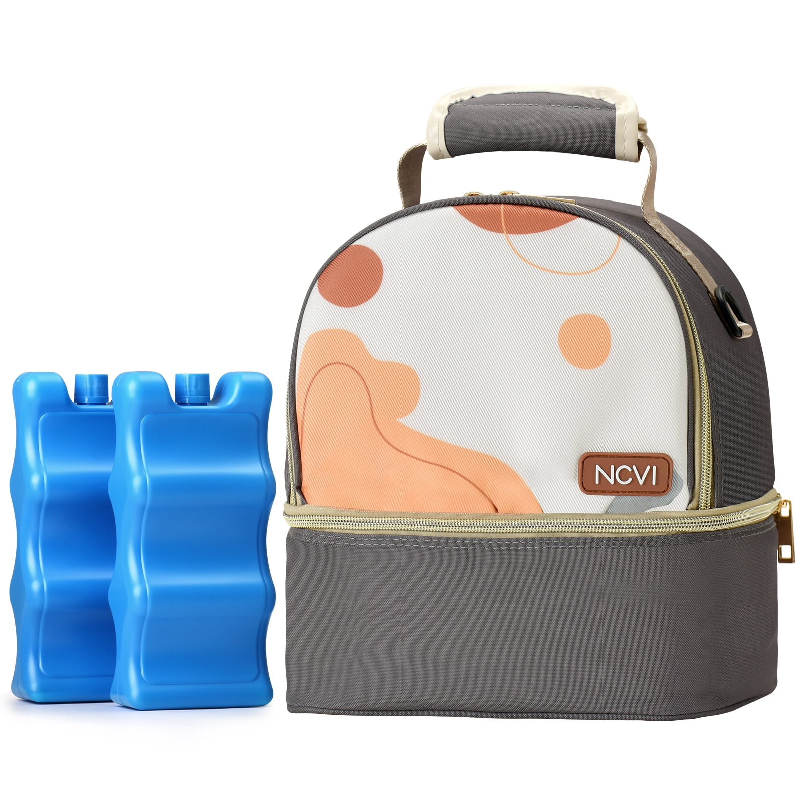 NCVI Breastmilk Cooler Bag Backpack with Ice Pack, Fits 6 Bottles ...