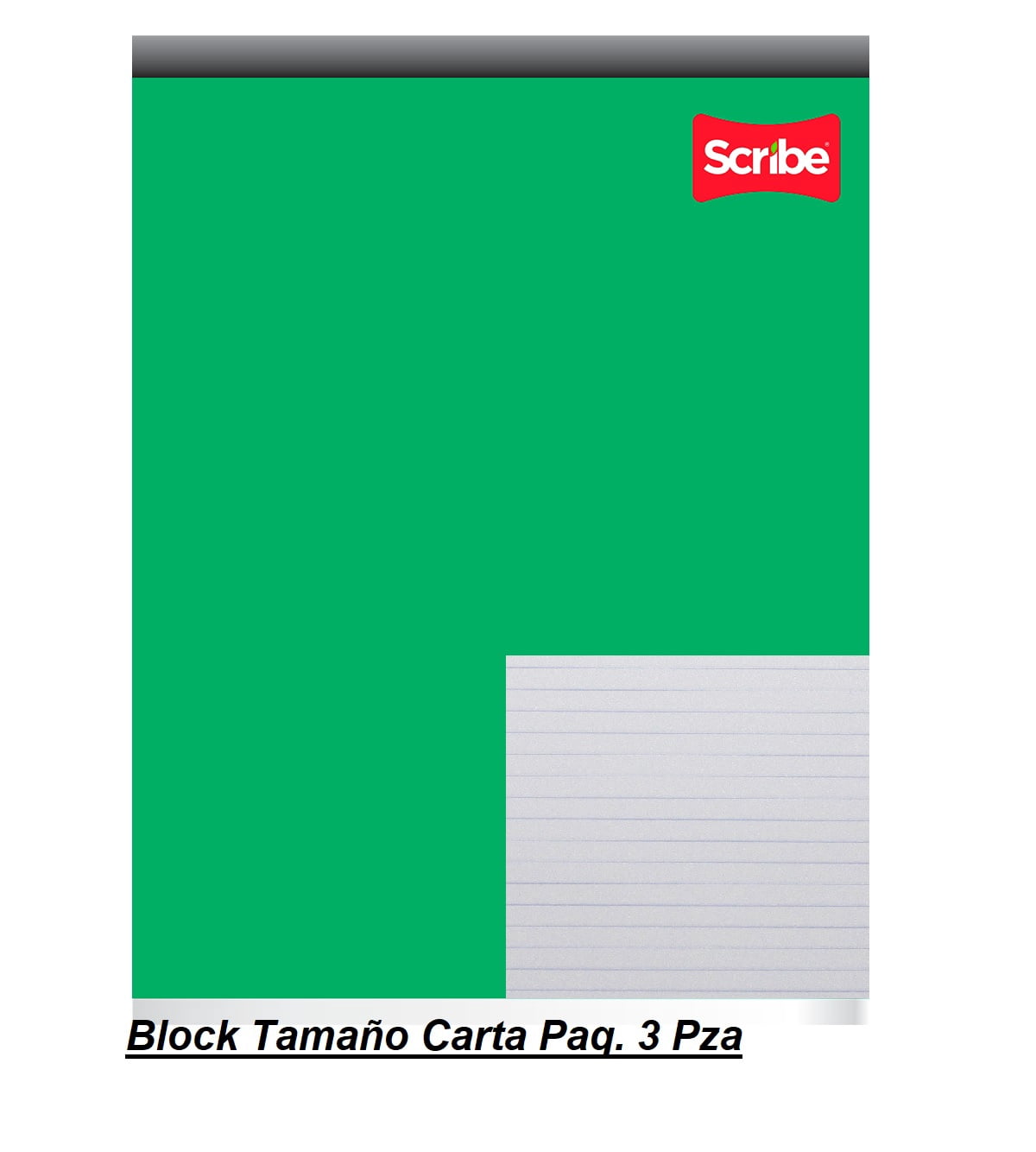 Block de 3 Piezas Bock Tamaño Carta Raya con 80 Hojas Block Tamaño ...