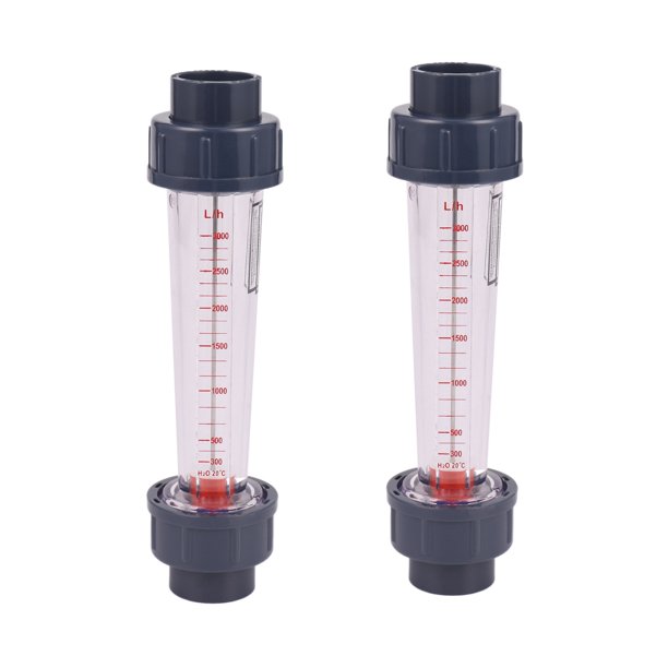 2X LZS-25 Flow Meter Plastic Tube Type 300-3000L/H Water Rotameter ...