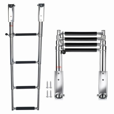 winibo Heavy Duty Boat Telescopic 4 Step Ladder,Stainless Steel Swim ...