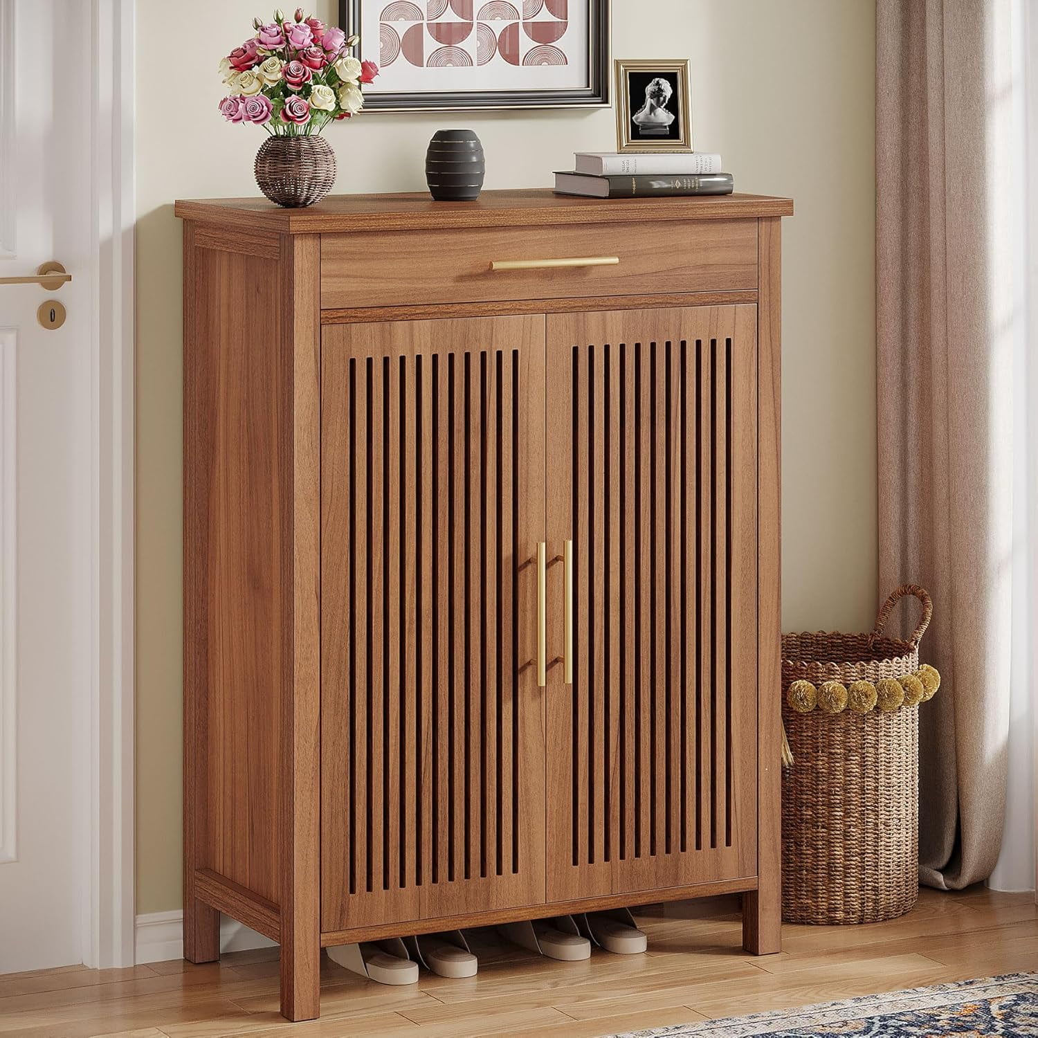 Click here for Tribesigns Modern 5-Tier Shoe Cabinet  Wood Rectan... prices