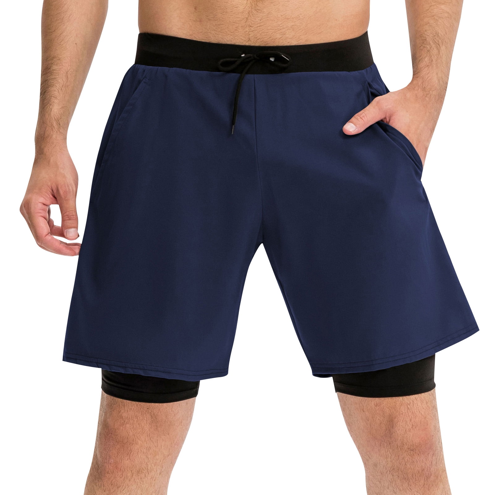 Click here for Lifcasual Men 2-In-1 Sports Shorts Pocket Elastic... prices