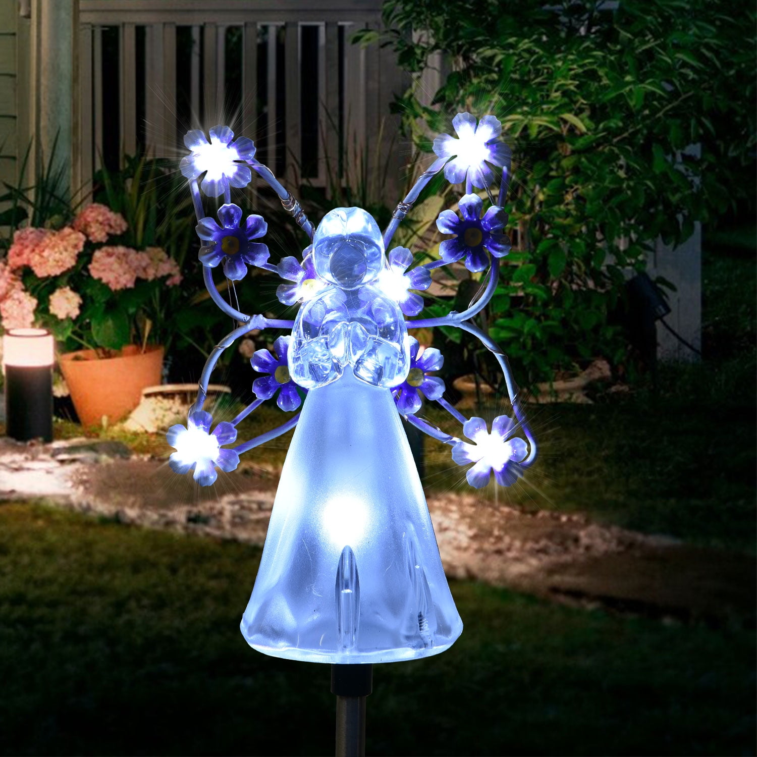 Coolmade 26" Height Solar Garden Stake Lights Solar Angel Patio ...