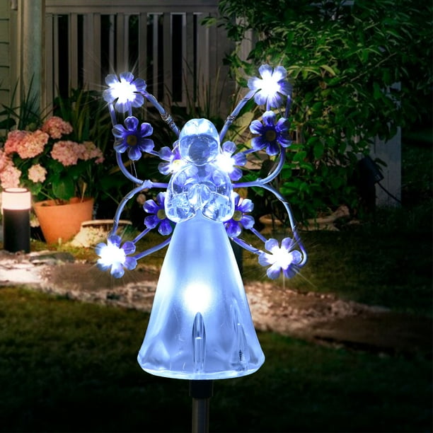 Coolmade 26" Height Solar Garden Stake Lights Solar Angel Patio ...
