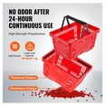 Plastic Shopping Basket, 24L, Set of 12 - Grocery Baskets with Handle ...