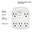 Tower Mfg 30440003 Auto-Reset 15 AMP 3-Prong GFCI 5-Outlet Adapter ...