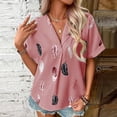 Boho Tops for Women Floral Print Button Down V Neck Womens Athletic ...