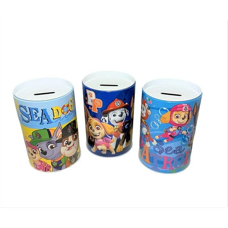 The Tin Box Company Set of 3 Coin Bank Paw Patrol Coin Bank for Kids ...