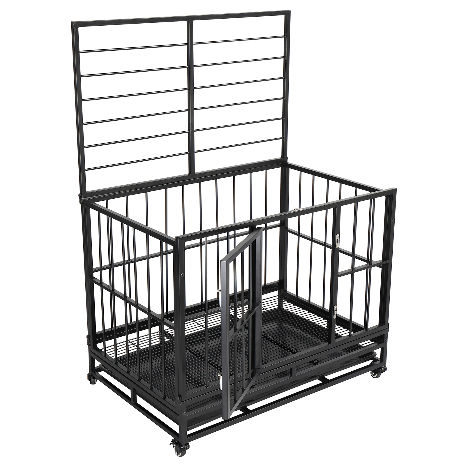 SamyoHome 36.5"L Heavy Duty Stackable Dog Cage Black - Walmart.com