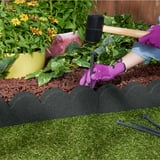GroundSmart SmartLoc Scallop Landscape Edging, 4' Gray Rubber Garden ...