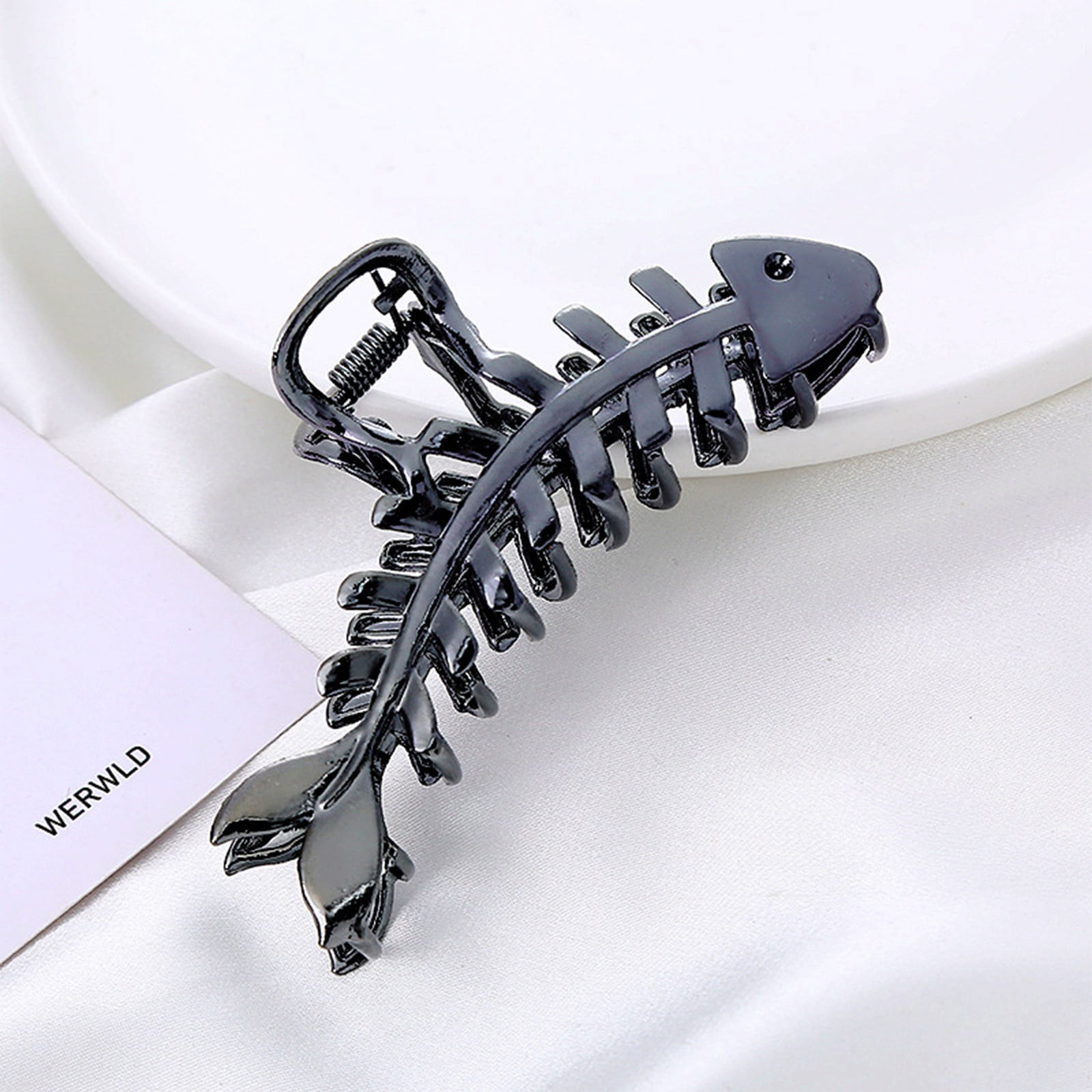 HIMIWAY Creative and Fashionable Fishbone Clasp Clip for Hair ...