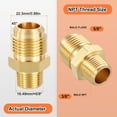 1 Pack Male to Adapters, 5/8" Flare x 3/8" MNPT Hex Nipple Pipe ...
