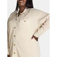 Terra & Sky Women's Plus Size Button Down Waffle Knit Shacket, 0X-4X ...