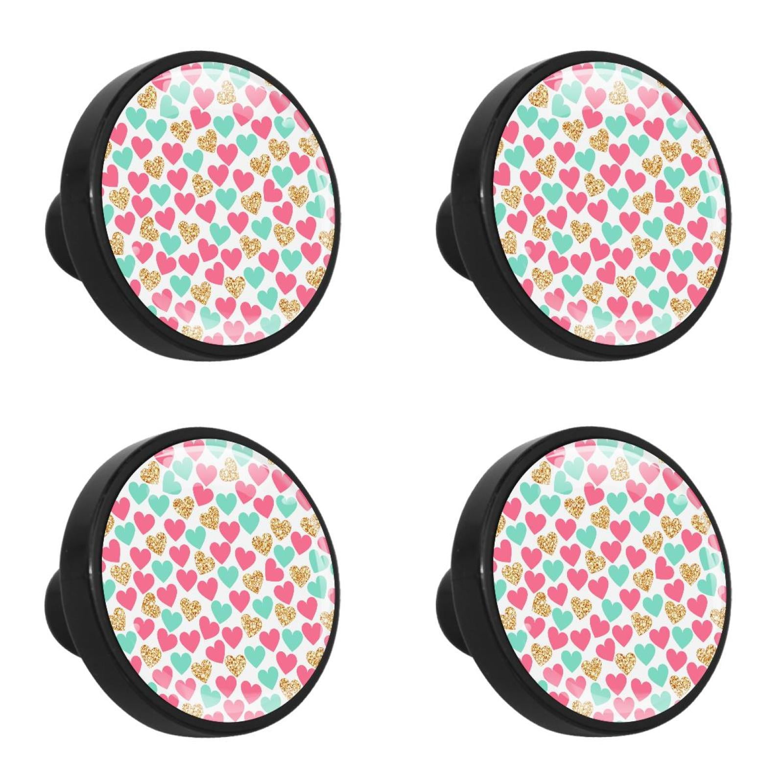 4 Pcs Colorful Heart Knobs for Kitchen Cabinet Cupboard Dresser ...