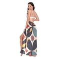 Abstract Leaves Pattern Women's Swimwear Cover Ups Strappy Beach Dress ...