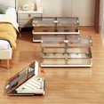 Oversized under bed storage bin, collapsible and stackable with double ...