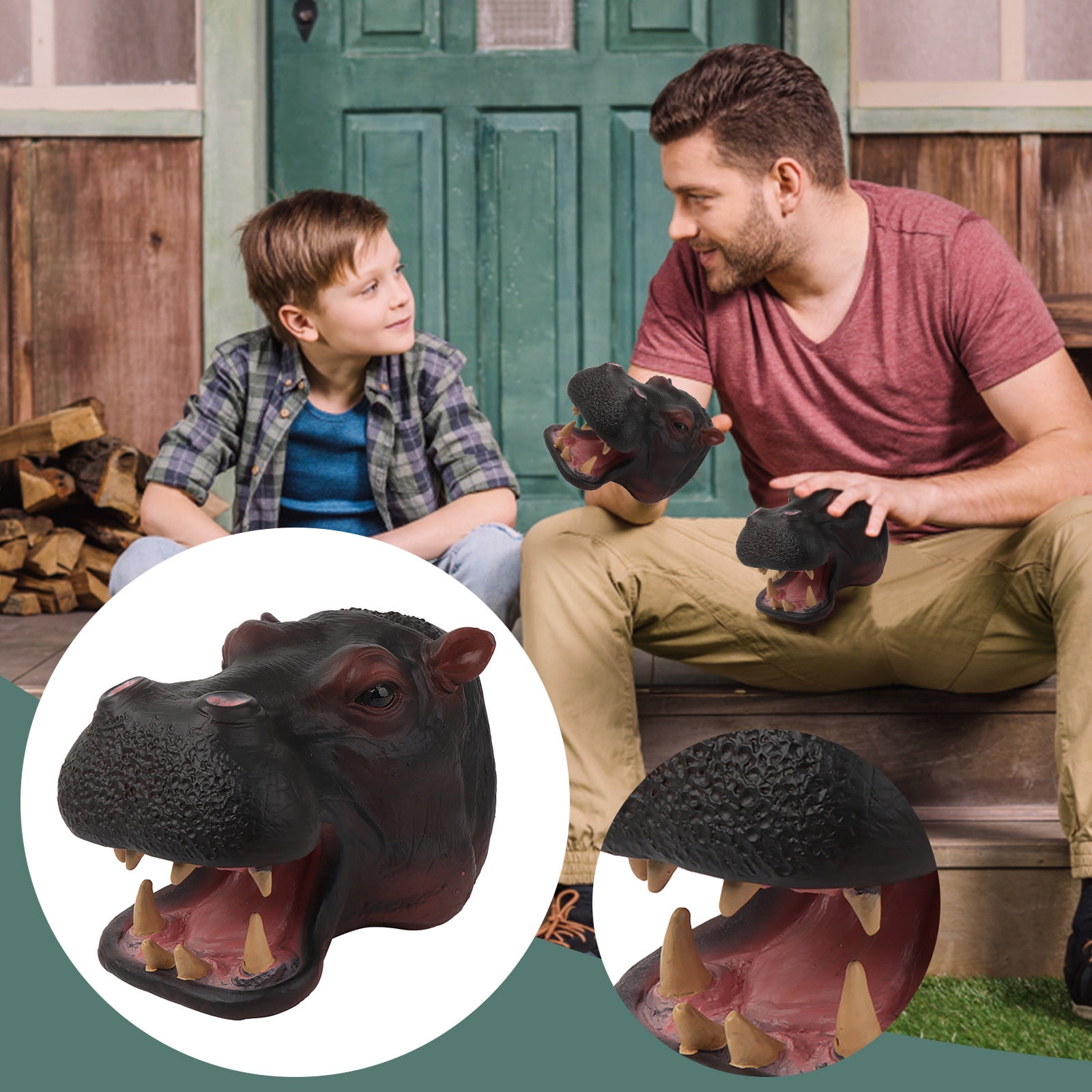 Agiferg Animal Hand Puppets Realistic Soft Rubber Tyrannosauruss Rexs ...
