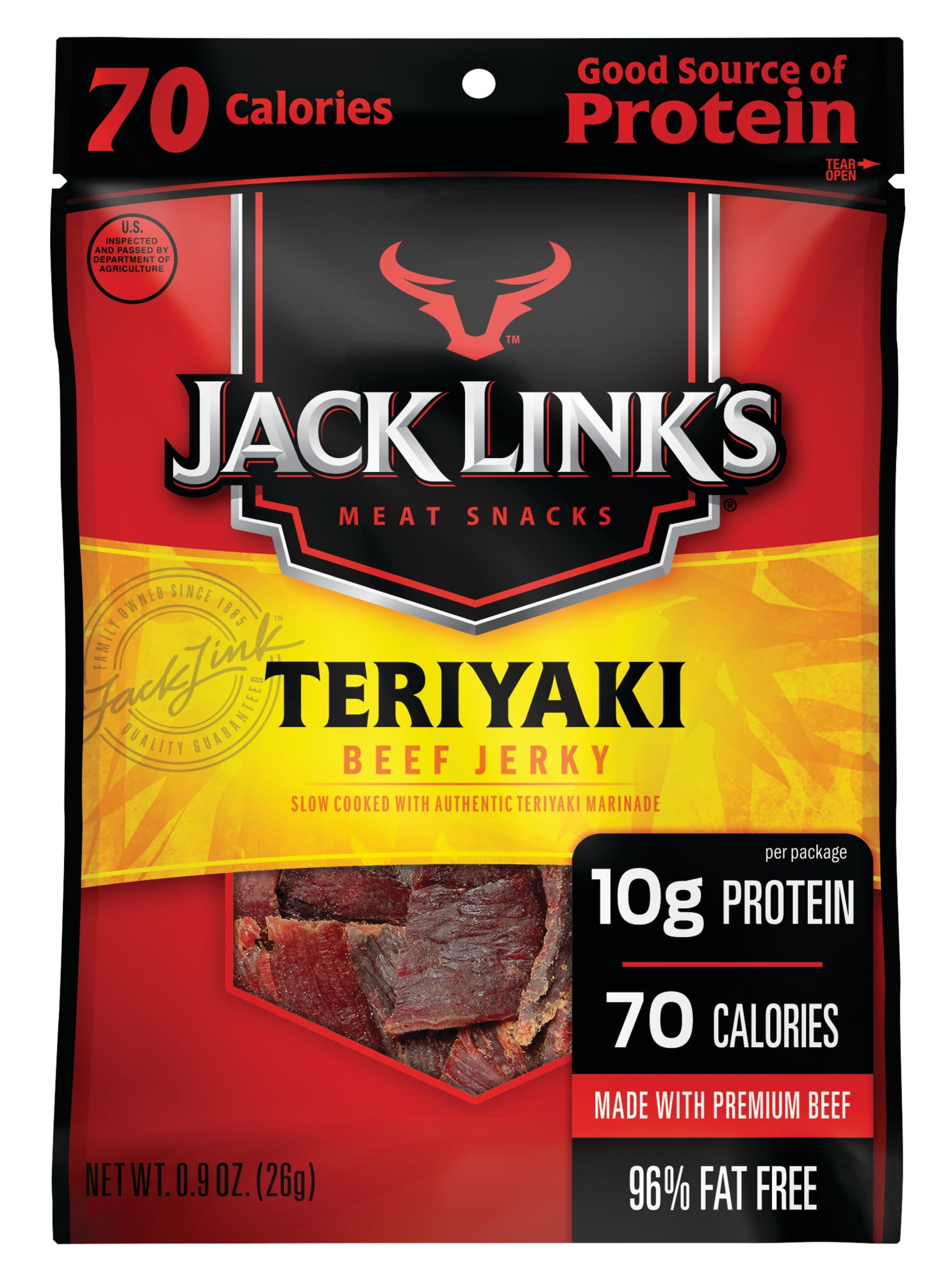 Jack Links Beef Jerky Teriyaki Small Bag 0 9 Oz 26 Grams Small Bag