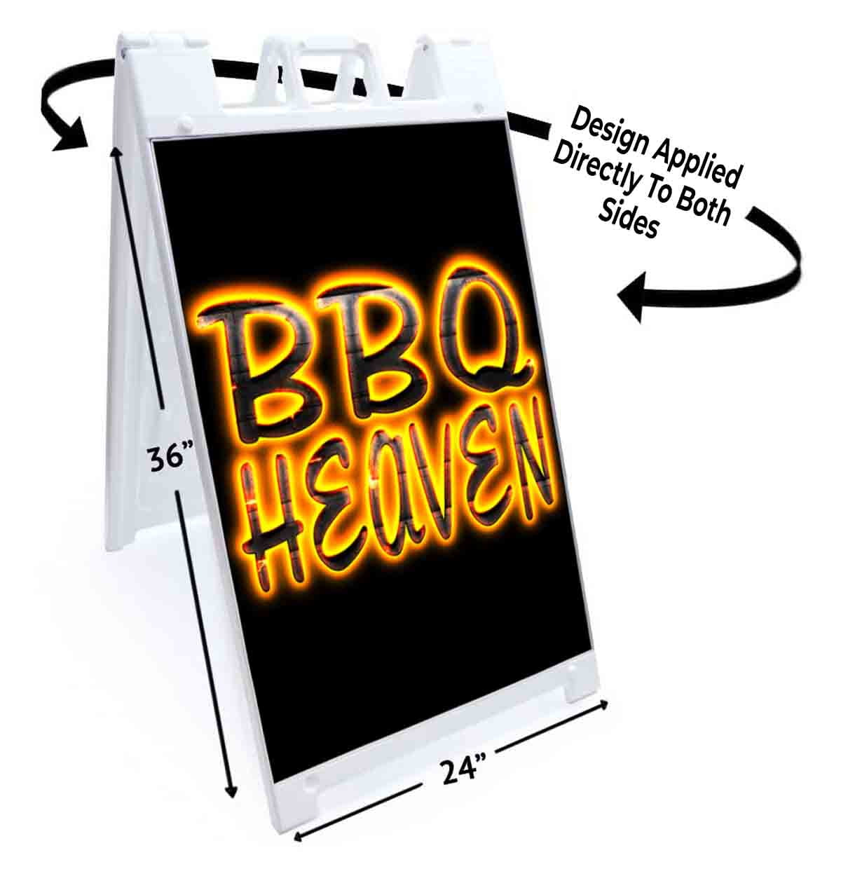 BBQ Heaven (24" X 36") Deluxe A-Frame Signicade, Includes 2 Removable ...