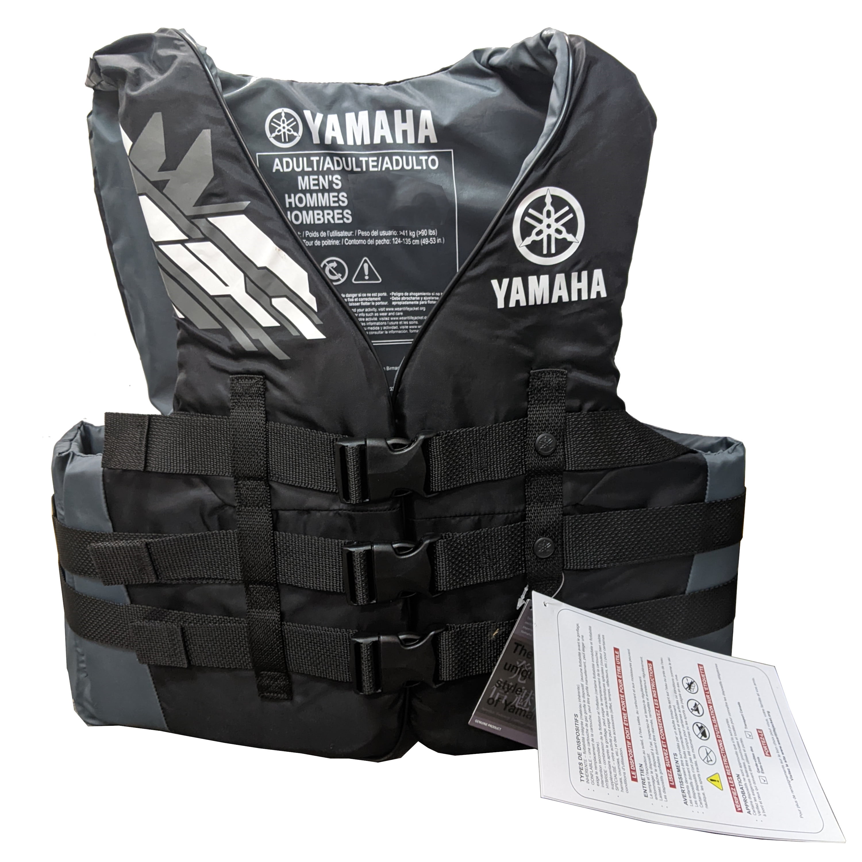Yamaha New OEM, Men's Large Nylon Branded Life Vest PFD, MAR-23V3B-BK ...
