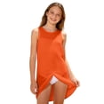 Tween Girls Sleeveless Swim Cover Up Quick Dry Twist Front Beach Dress ...
