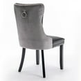 Set of 6 Velvet and PU Fabric Dining Chairs Luxury Tufted Back with ...