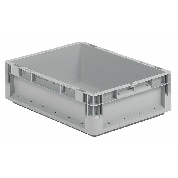 Ssi Schaefer Straight Wall Container,Gray,Solid,HDPE ELB4120.GY1 ...