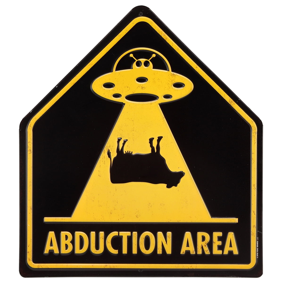 Cow Abduction Area Embossed Metal Sign - Walmart.com