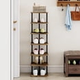 7 Tier Vertical Shoe Rack Narrow Metal Slim Shelf Modern Freestanding ...