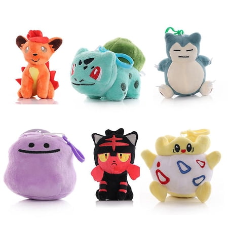 6styles Pokemon Ditto Snorlax Bulbasaur Togepi Vulpix Litten Key Chain ...