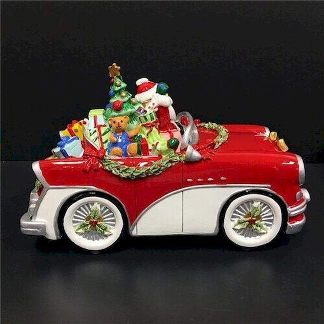 Santa In A Classic Car-Musical Figurine - Walmart.com