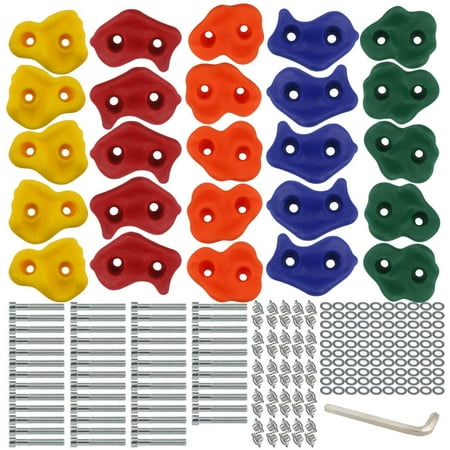 Merek 25 PCS Rock Climbing Holds Set with Mounting Screws and Hardware ...