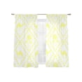 Abstract Yellow Elephants Palm-trees Chiffon Sheer Curtains 63 Inches ...